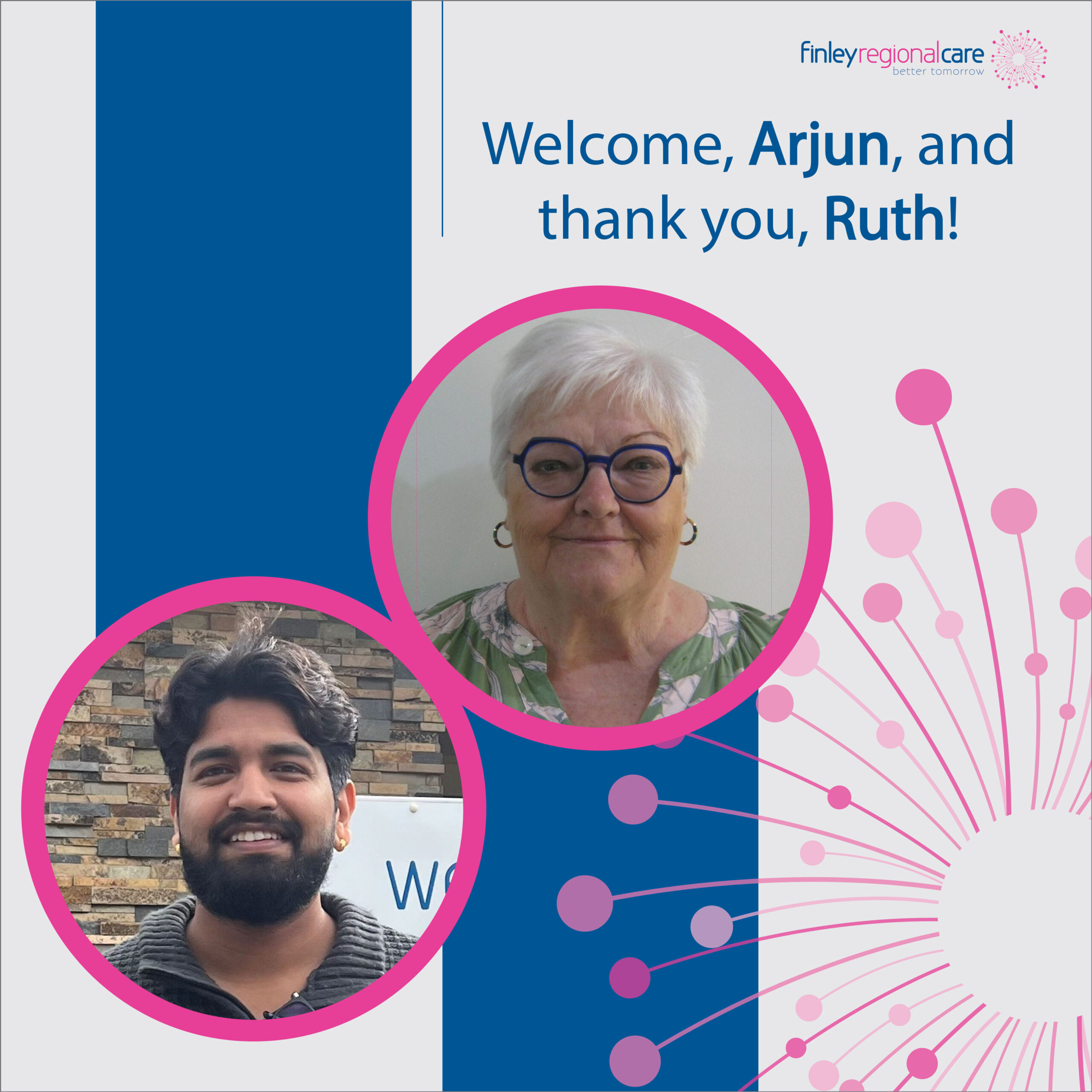 Welcome, Arjun and thank you, Ruth! - Finley Regional Care