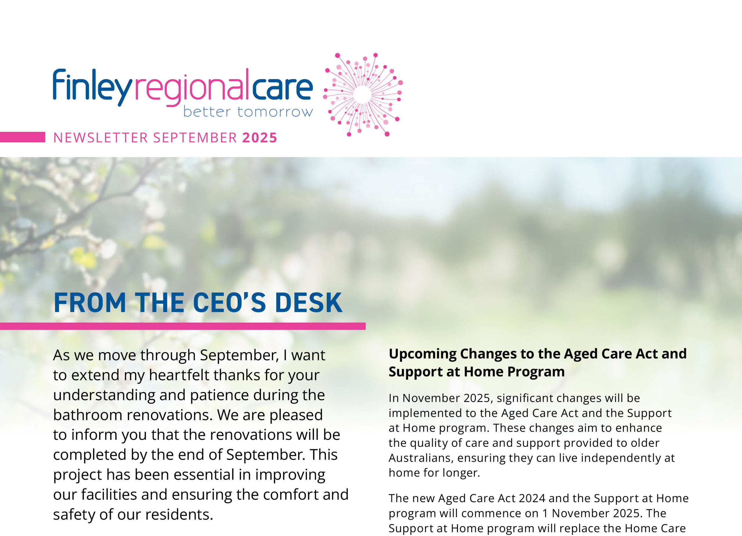 September Newsletter - Finley Regional Care