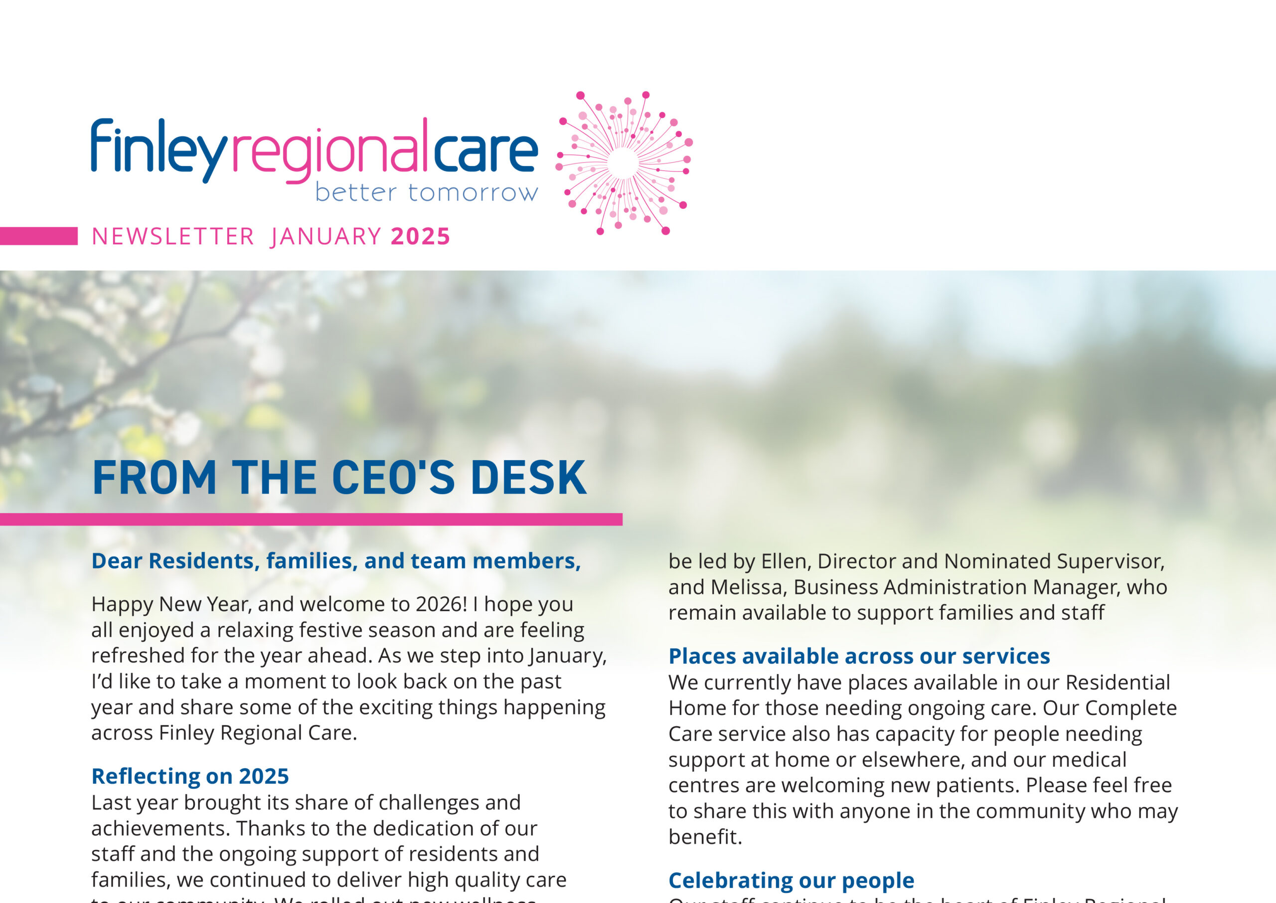 January 2026 Newsletter - Finley Regional Care
